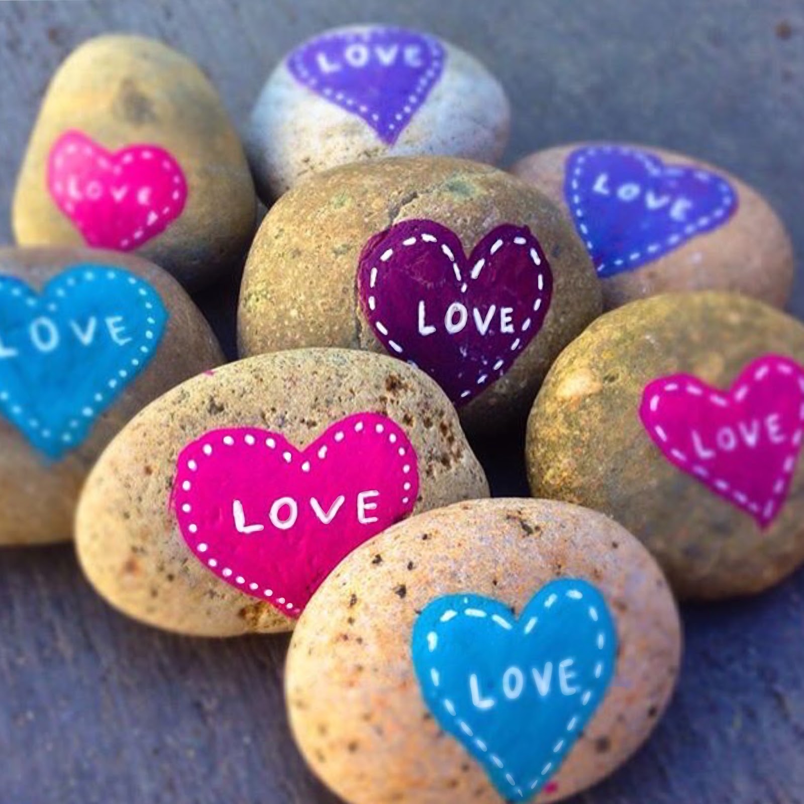 Valentine's painted rocks