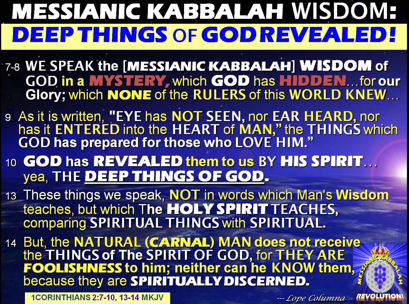 The MESSIANIC KABBALAH REVOLUTION!: The DEEP THINGS OF GOD vs The DEEP ...