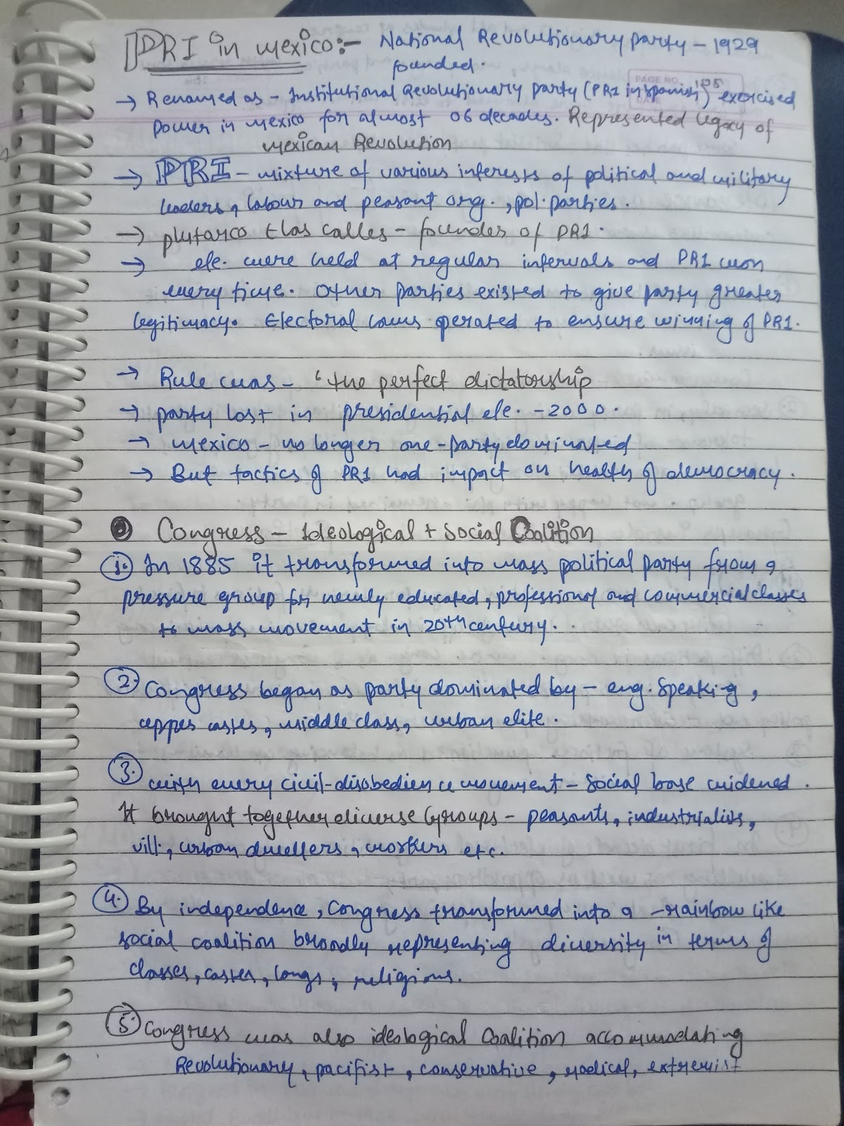 Handwritten notes of Era of One Party Dominance - Political Science ...