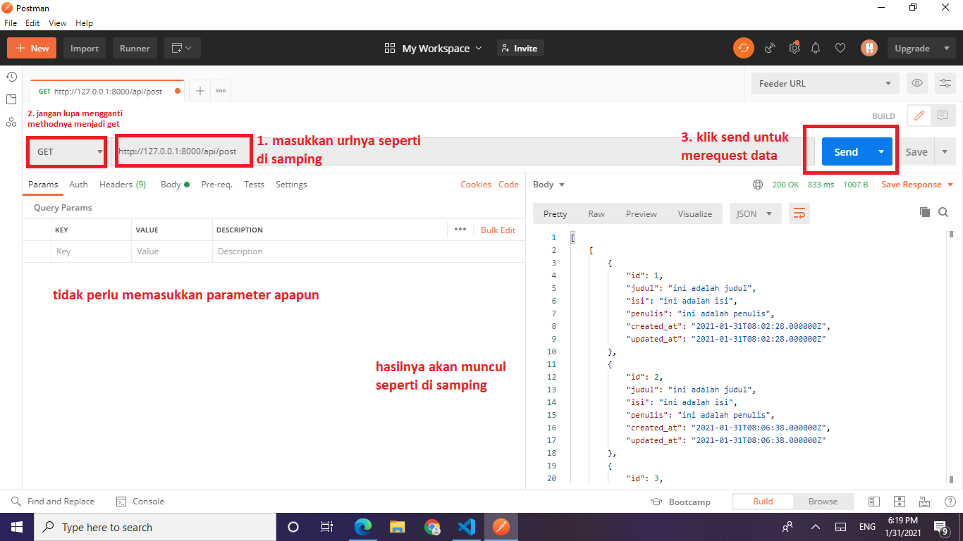 Membuat Rest Api dengan Laravel 7 #3: Menampilkan Data dari Database ... Membuat Rest Api dengan Laravel 7 #3: Menampilkan Data dari Database ...