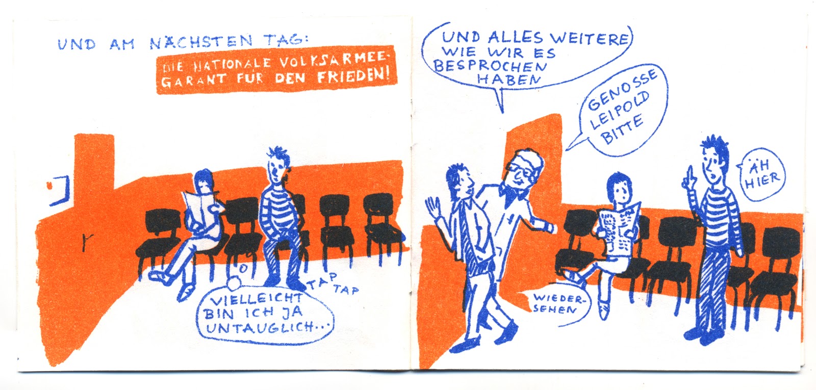 Comics: Peter Auge Lorenz Druck: Risoorkan: Neuer Minicomic: Die Musterung