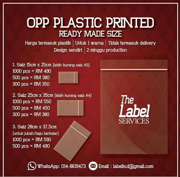 Plastik printing Malaysia - THE LABEL SERVICES