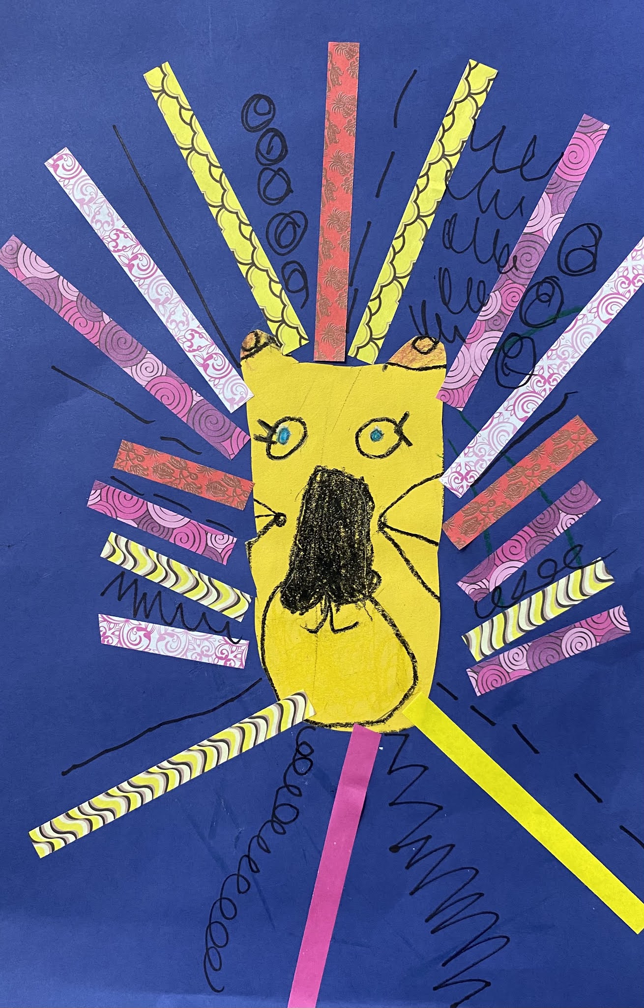 Mrs. Harris' art room: Lions with Lines kindergarten art lesson