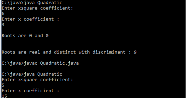 WebSource: Write a java program that display the roots of a quadratic ... WebSource: Write a java program that display the roots of a quadratic ...