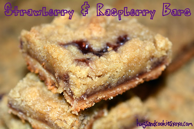 RASPBERRY & STRAWBERRY JAM FILLED CRUMB BARS!!!! - Hugs and Cookies XOXO
