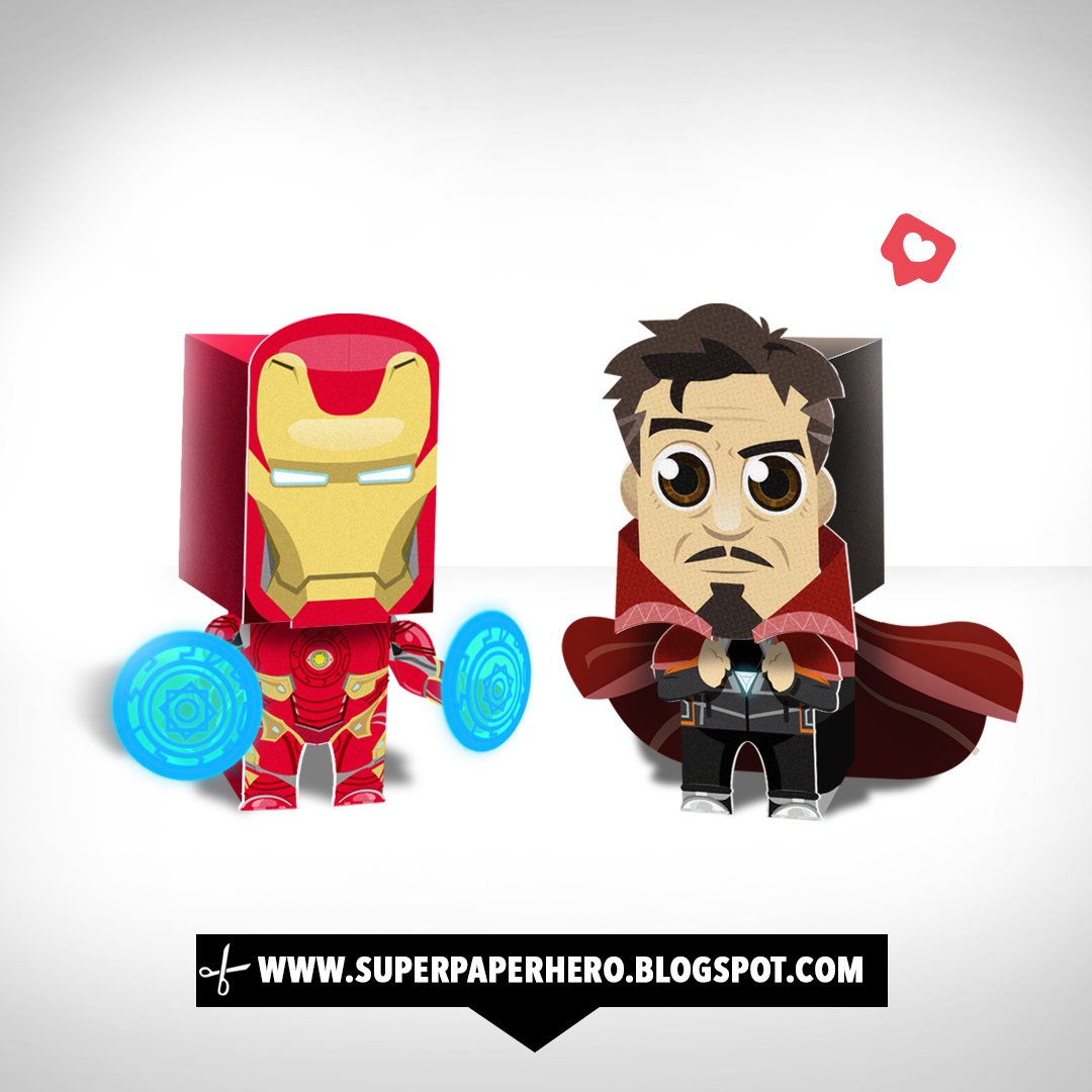 Super Paper-Hero: Papercraft -Doctor Strange y Iron-man invertidos