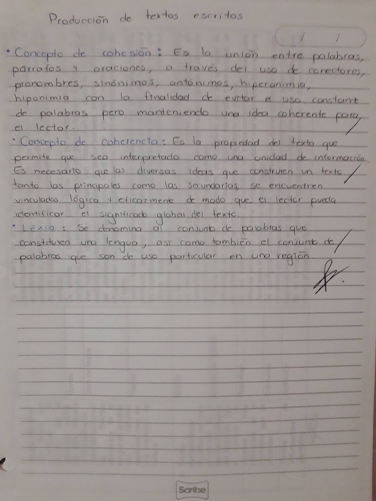 Producción de textos escritos : Preguntas diagnóstico