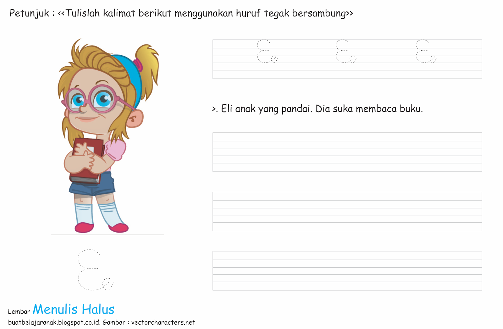 Worksheet Menulis Halus Edisi Spesial Bagian 3 - Bimbel Sekolah