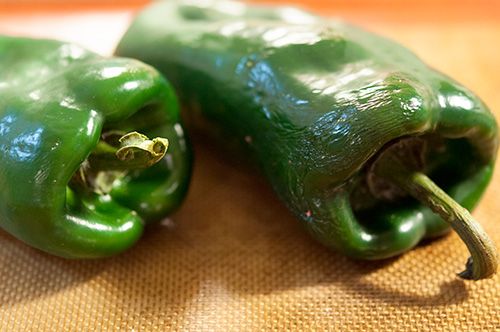 Things wot I Made Then Ate: Poblano hamburger, Spanish rice, smashed ...