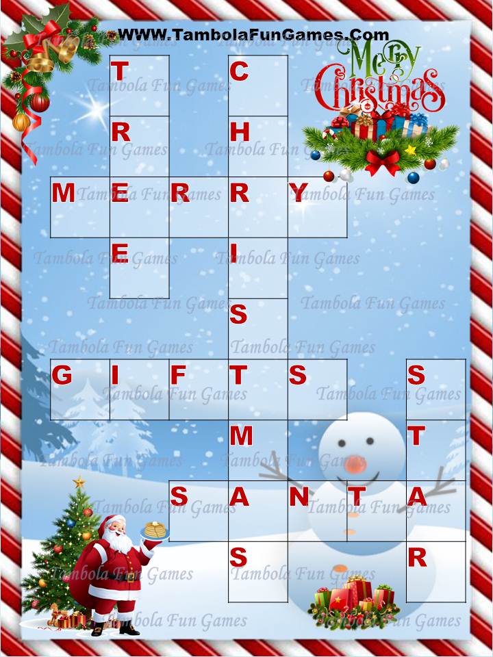 3 Christmas Theme Tambola Tickets