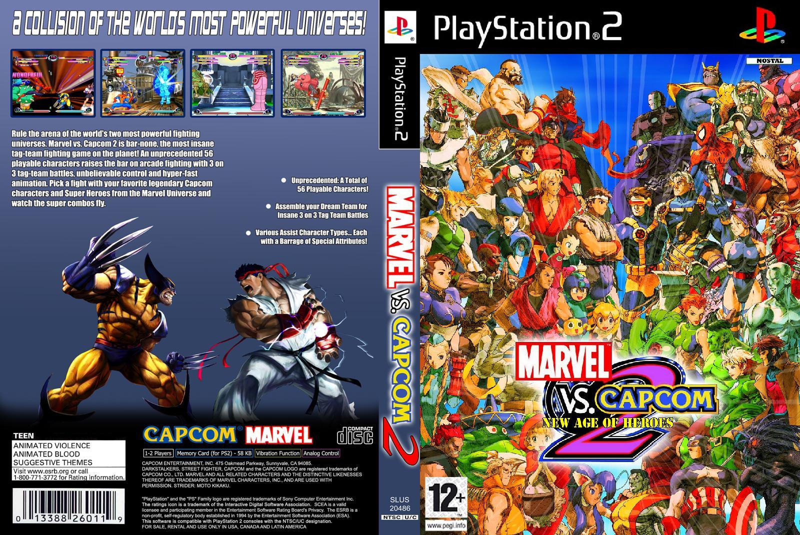 ADRENALINA JOGO DE PS2: MARVEL VS CAPCOM NEW AGE OF HEROES