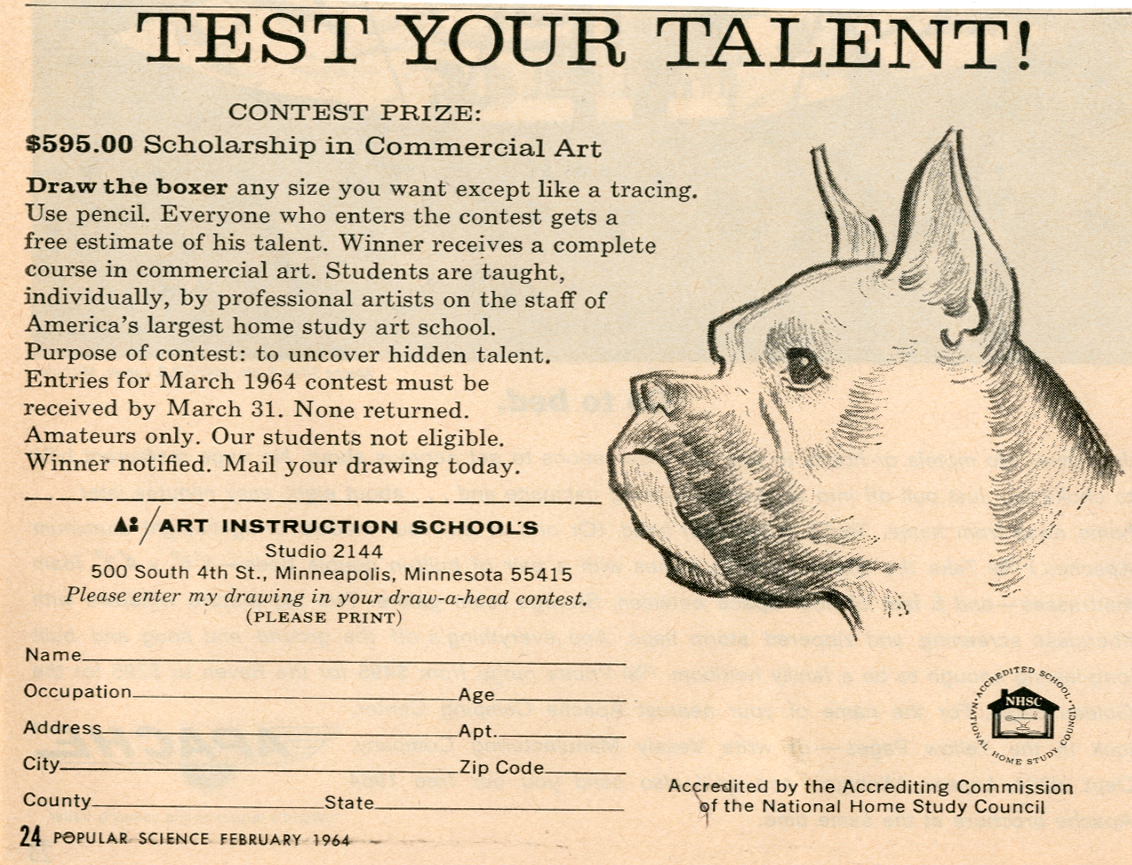 Mitch O'Connell: "Draw Me!" The Classic Ads of Art Instruction Inc.!