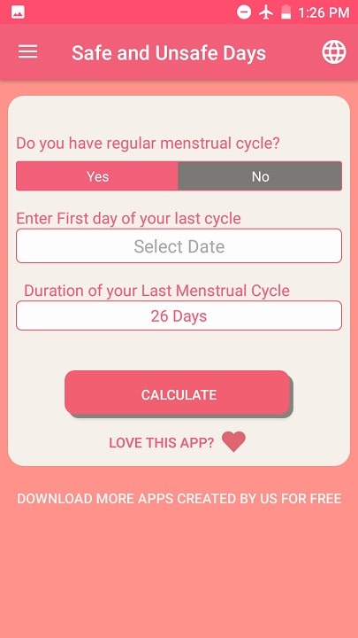 Menstrual Cycle Chart Safe Days