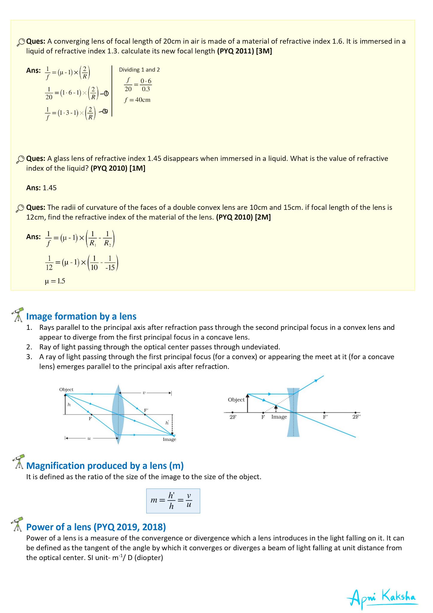 Class 12 Physics Chapter 9-Ray Optics And Optical Instruments Notes PDF ...