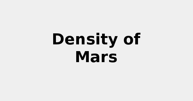 Density of Mars 2022