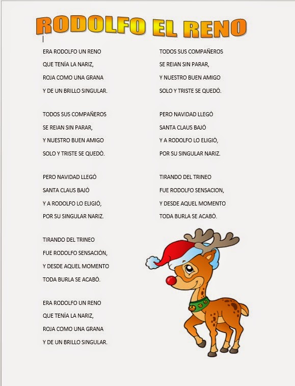CANTORES INFANTILES: RODOLFO EL RENO. PICTOGRAMAS.
