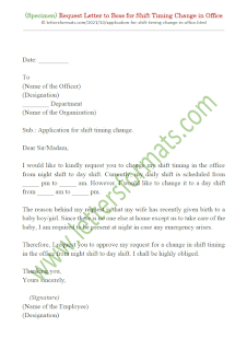 Sample Request Letter to Boss for Shift Timing Change in Office