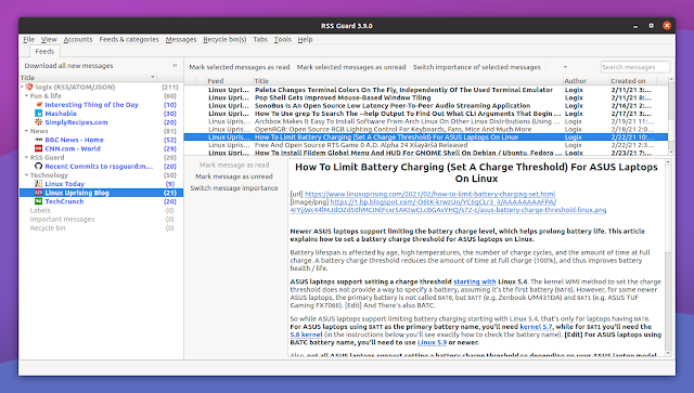 RSS Guard Is A Qt Desktop RSS Feed Reader With Support For Syncing With Feedly, Google Reader ...