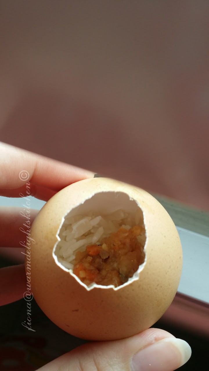 Warm Delights Kitchen: Steamed Rice in Egg Shells