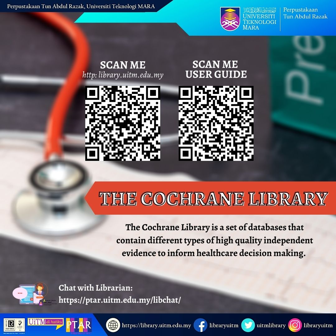 Discover our eResources Cochcrane Library - Perpustakaan UiTM