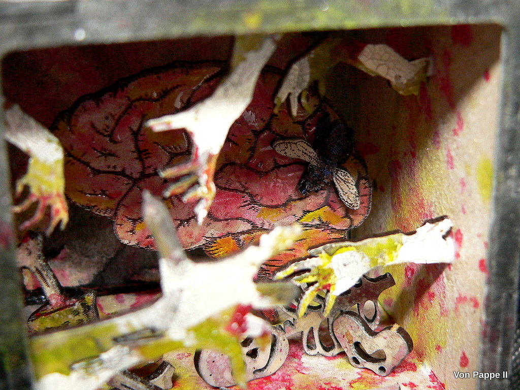 Calico Craft Parts: Go for the Brain! - a Zombie Shadow Box - by Claudia