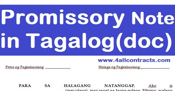 Format Kasunduan Sa Pagpapautang / Sample Na Kontrata Ng Pagbili At ...