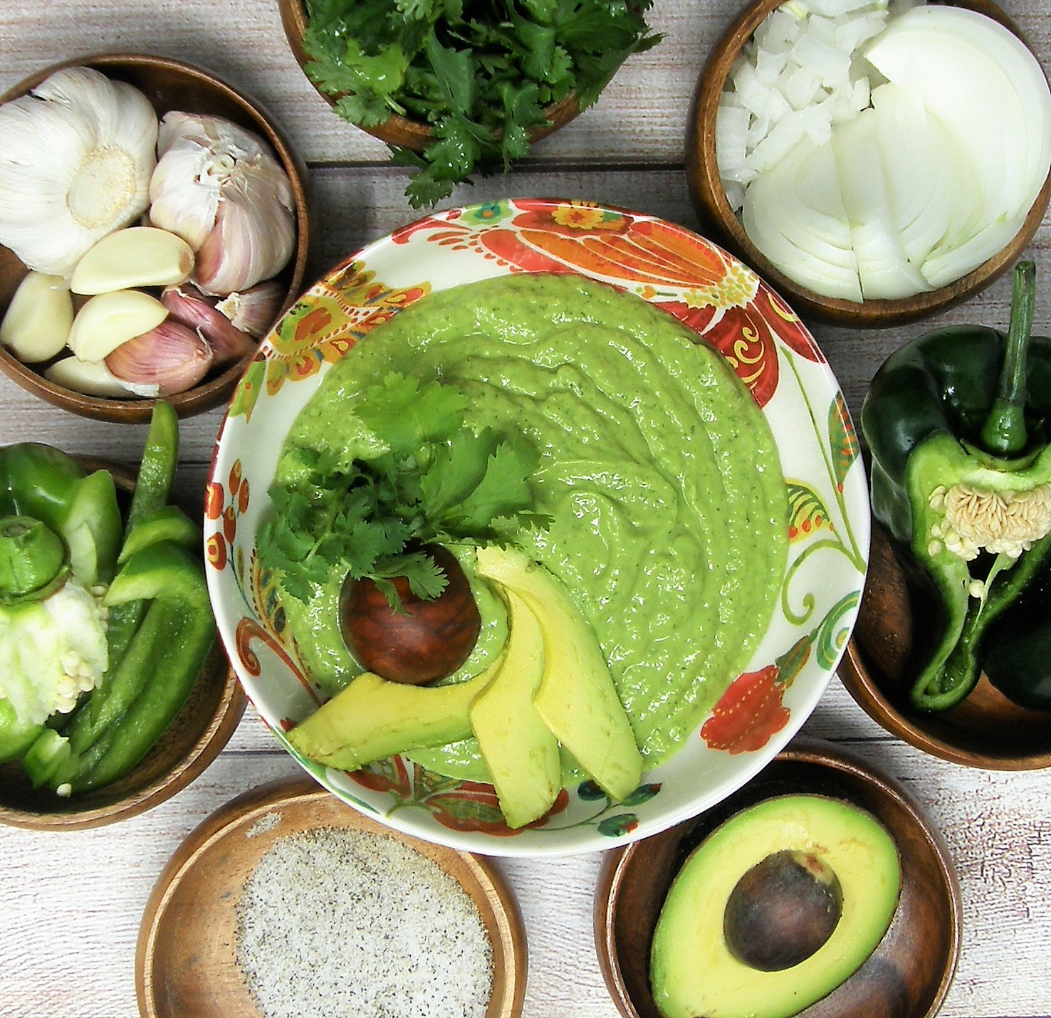 Guasacaca. Green creamy salsa. Venezuelan staple sauce. Sauce recipe.