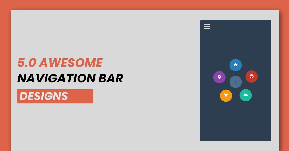 5 Awesome Navigation Bar Design | RUSTCODE