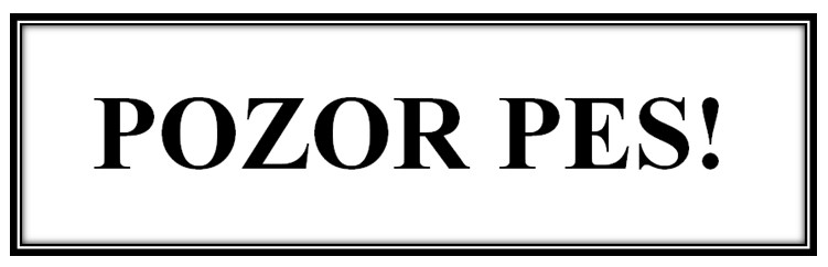 Cedule POZOR PES - ke stažení a vytisknutí: Cedule POZOR PES