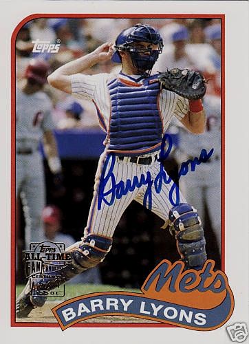 centerfield maz: Barry Lyons: 1988 N.L. Eastern Champion Mets Backup ...