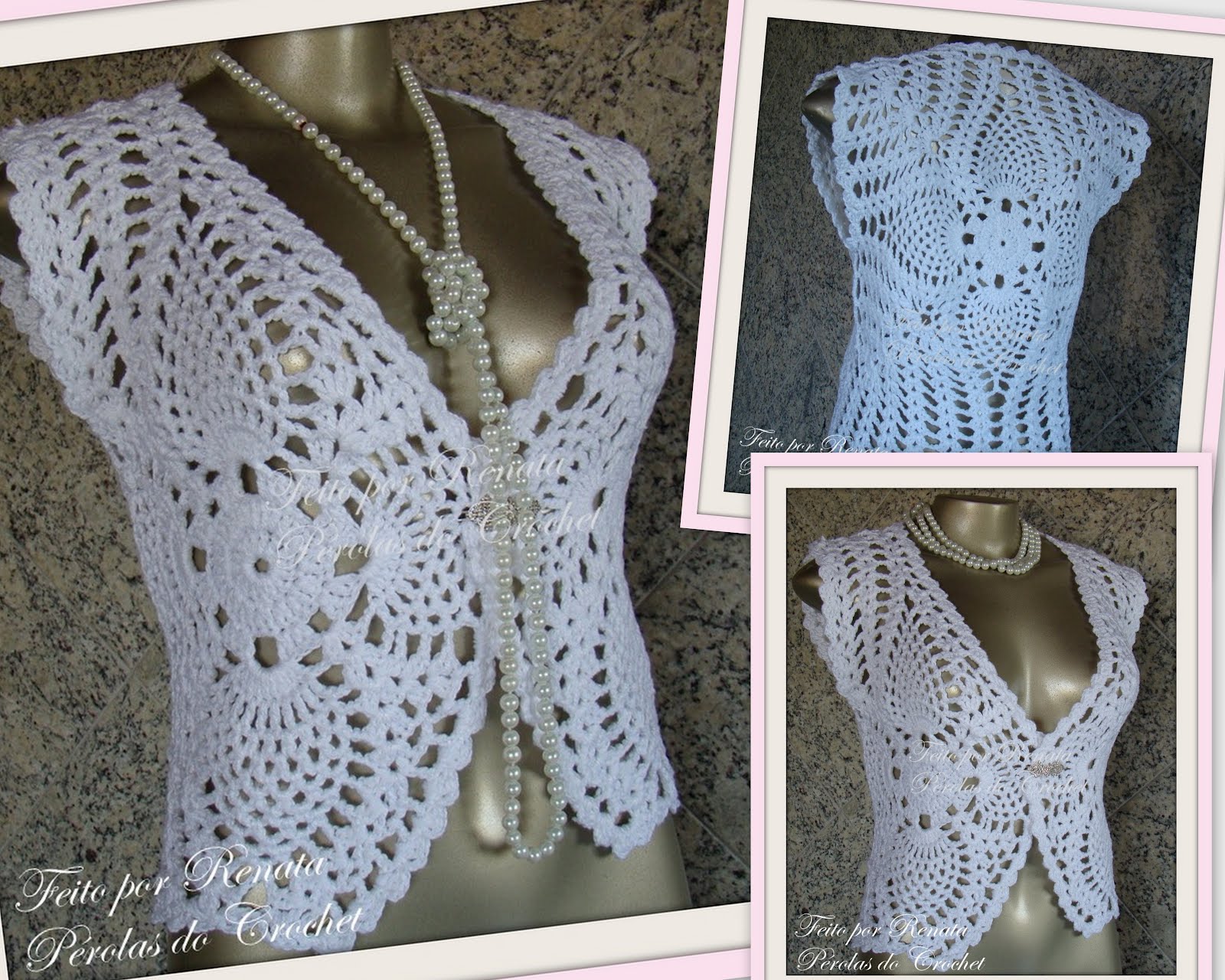 Renata Vieira Pérolas do Crochet: Colete de Crochet Sweet