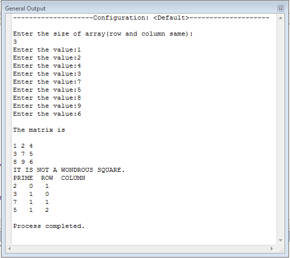Programming : Wondrous Square..