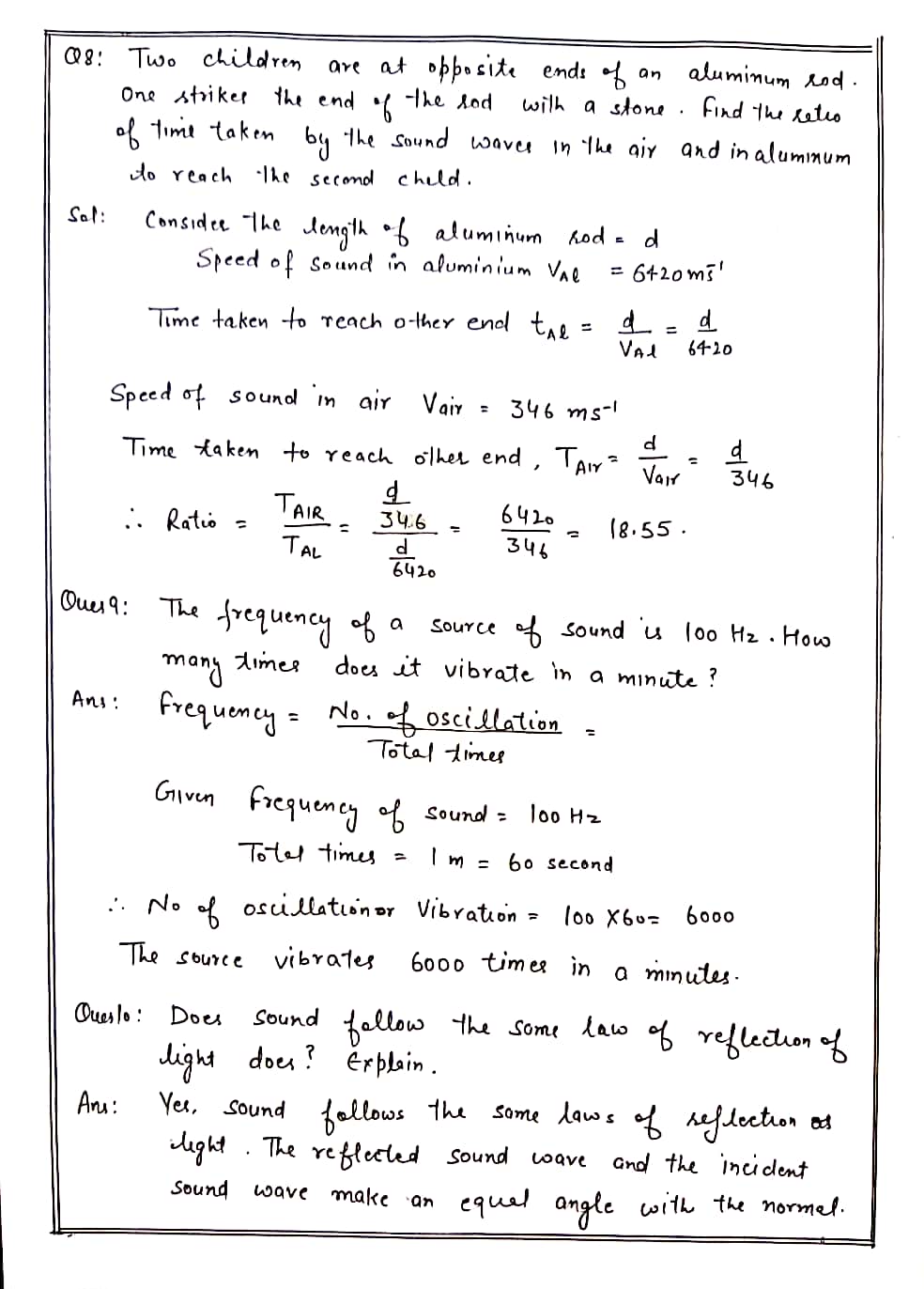 Sound Handwritten Notes For Class 9th Science Handwritten Notes Sound Handwritten Notes For Class 9th Science Handwritten Notes