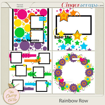 The Cherry On Top: Rainbow Inspired Digital Scrapbooking Templates