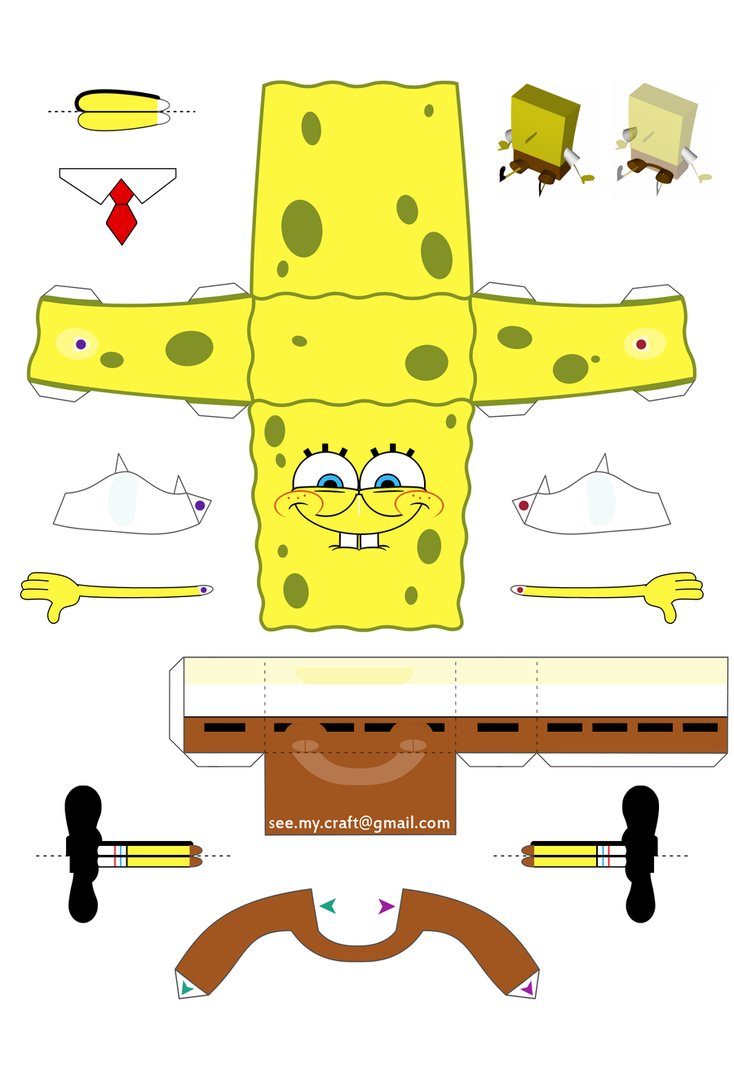 Papercraft Instruction: Sponge Bob | web wanderers