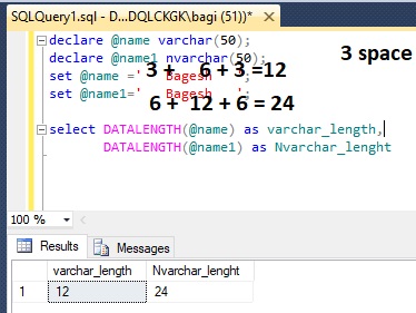 Microsoft Business Intelligence: DATALENGTH () function in sql server
