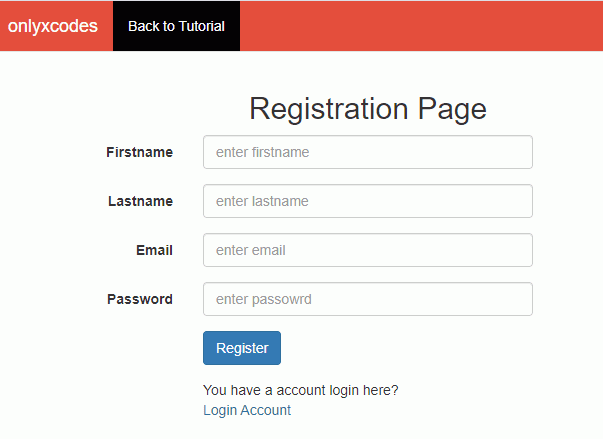 sample registration page | how to send email in java