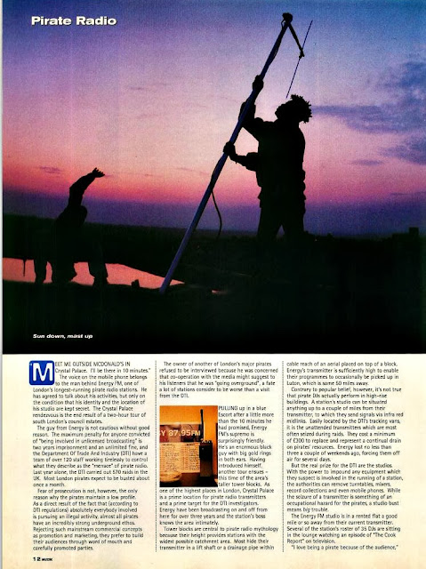 History is made at night: Pirate Radio: Article from Muzik magazine, 1995