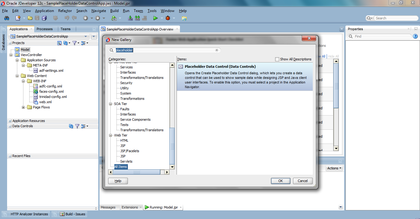 How to create a PlaceHolder Data Control in Jdeveloper 12C ? ~ Oracle ...