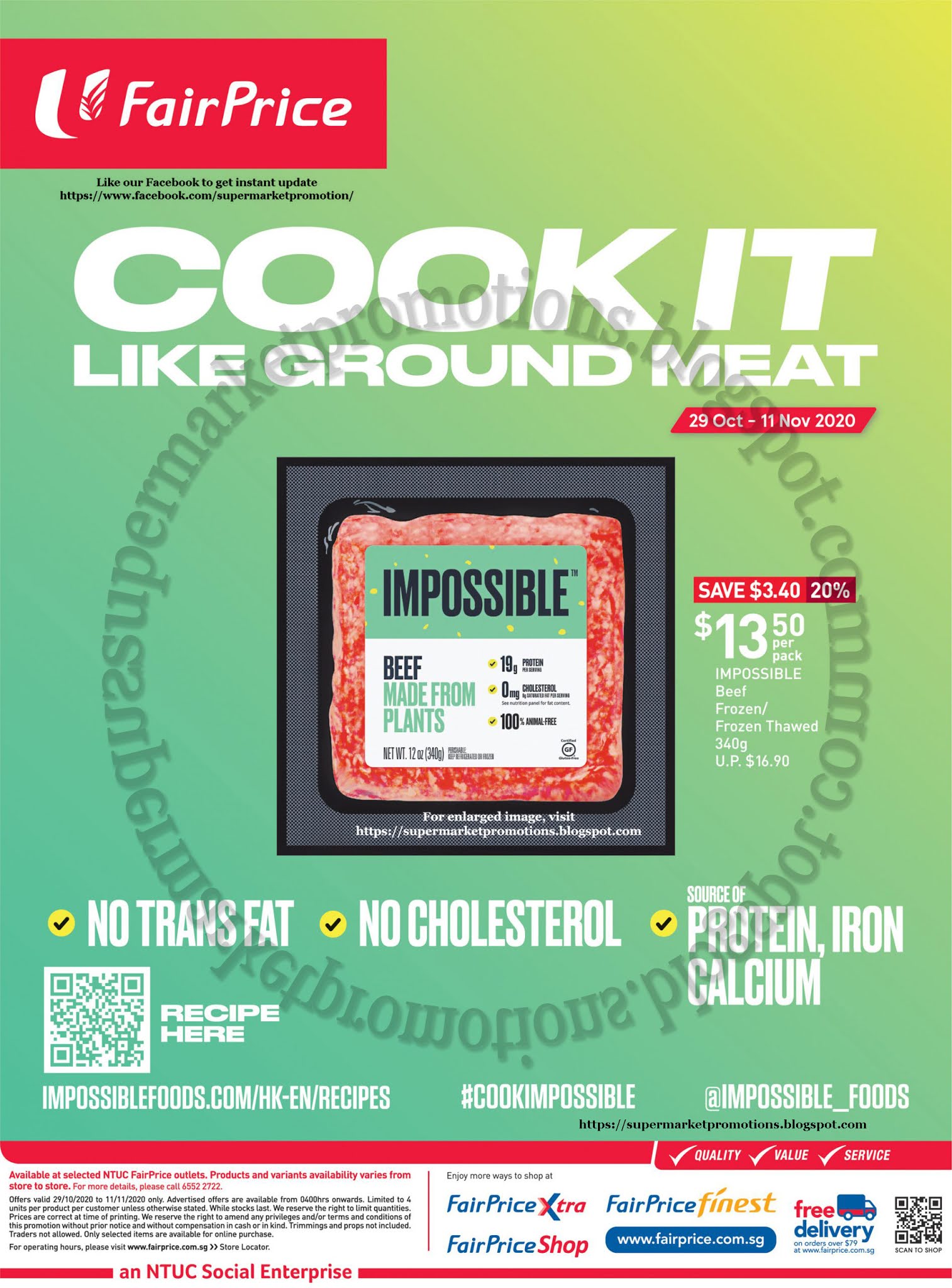 NTUC FairPrice Impossible Beef Promotion 29 October - 11 November 2020 ...
