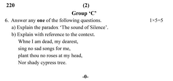 NEB Grade 12 Optional English Model Questions