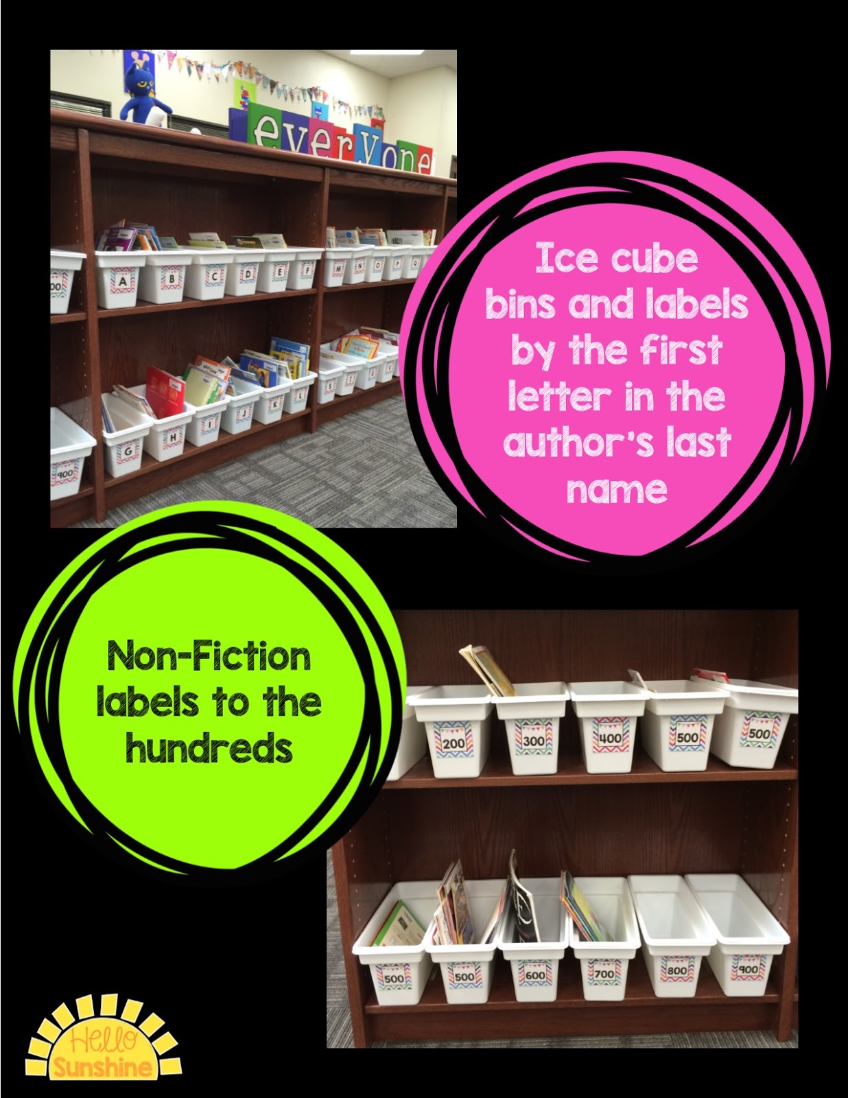 Hello Sunshine: Library Book Bins