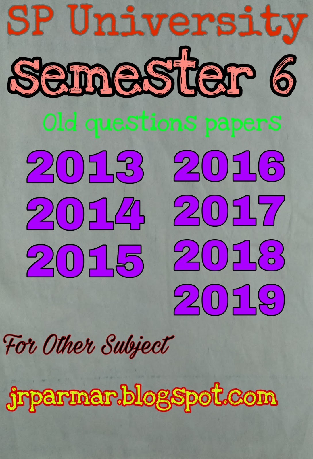 Old papers semester 6