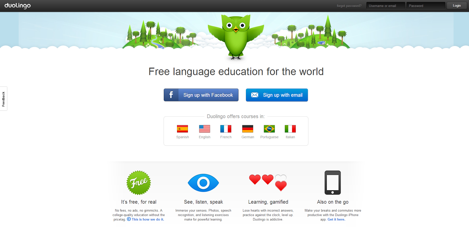 Learn Portuguese language online with Duolingo