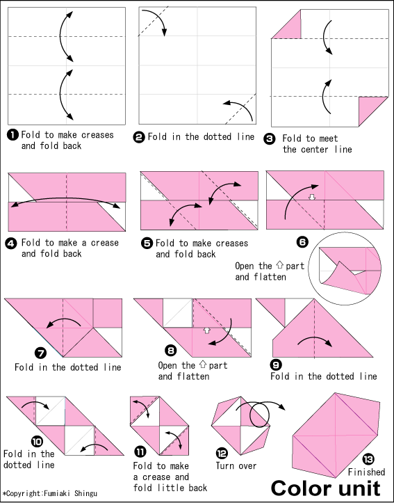 Origami Color Trisoctahedron instruction - Easy Origami instructions ...