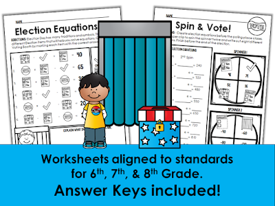 Kelly McCown: Election Day Math Worksheets for Middle School