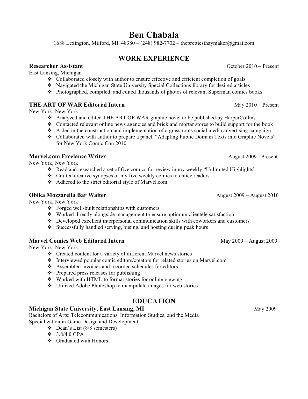 Curriculum Vitae Graduate School Birthday Letter Curriculum Vitae Graduate School Birthday Letter
