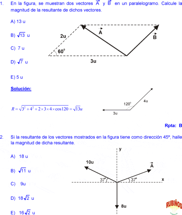 EJERCICIOS DE VECTORES RESUELTOS PDF