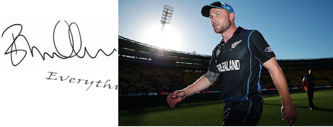 Brendon McCullum Signature With Life History | Everything In Here