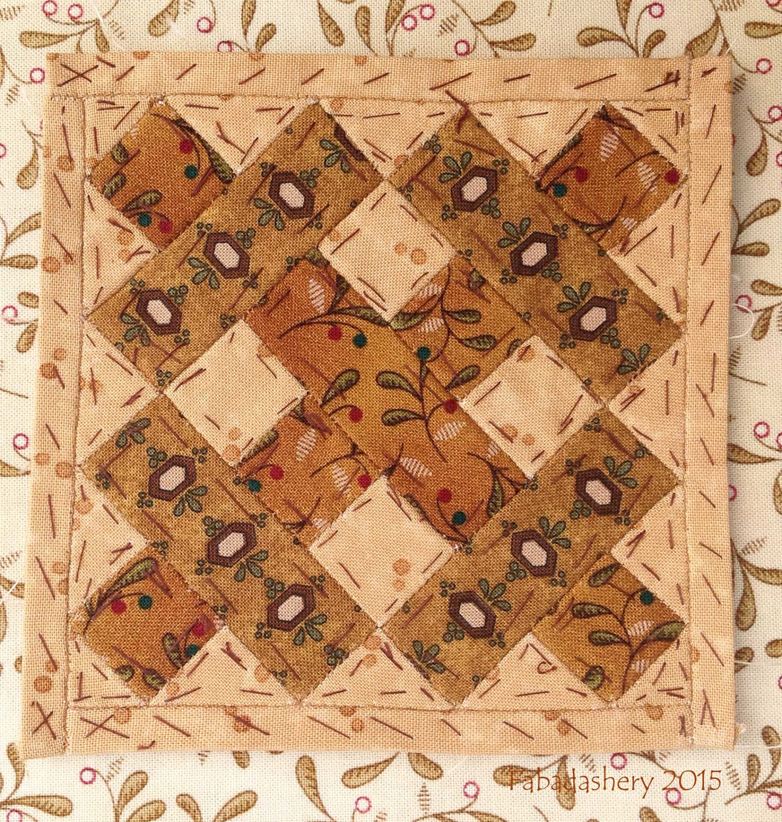 Fabadashery: Dear Jane Quilt - Block D9 Uncle Richard